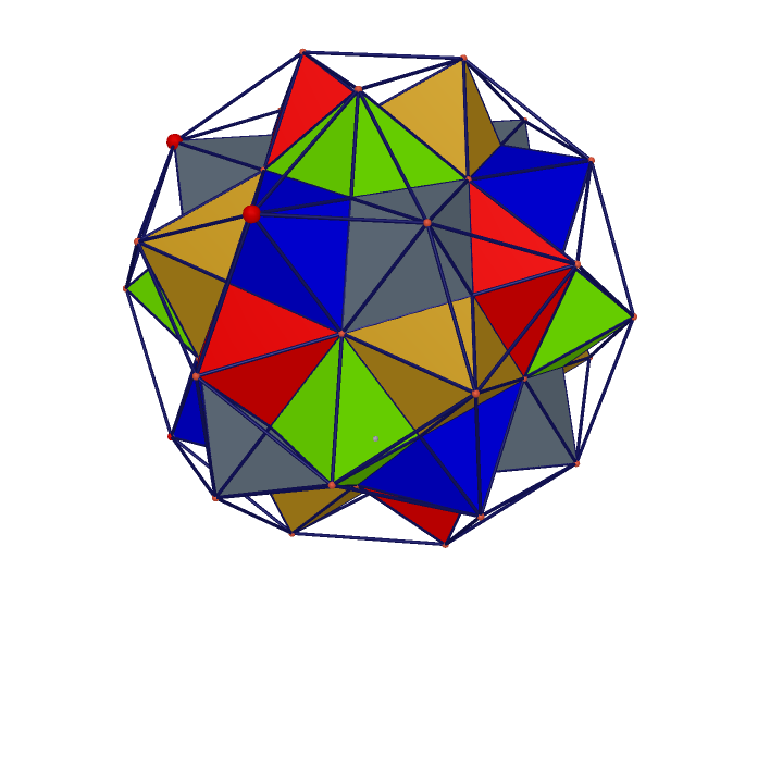 Regular icosahedron inside Regular Octahedron